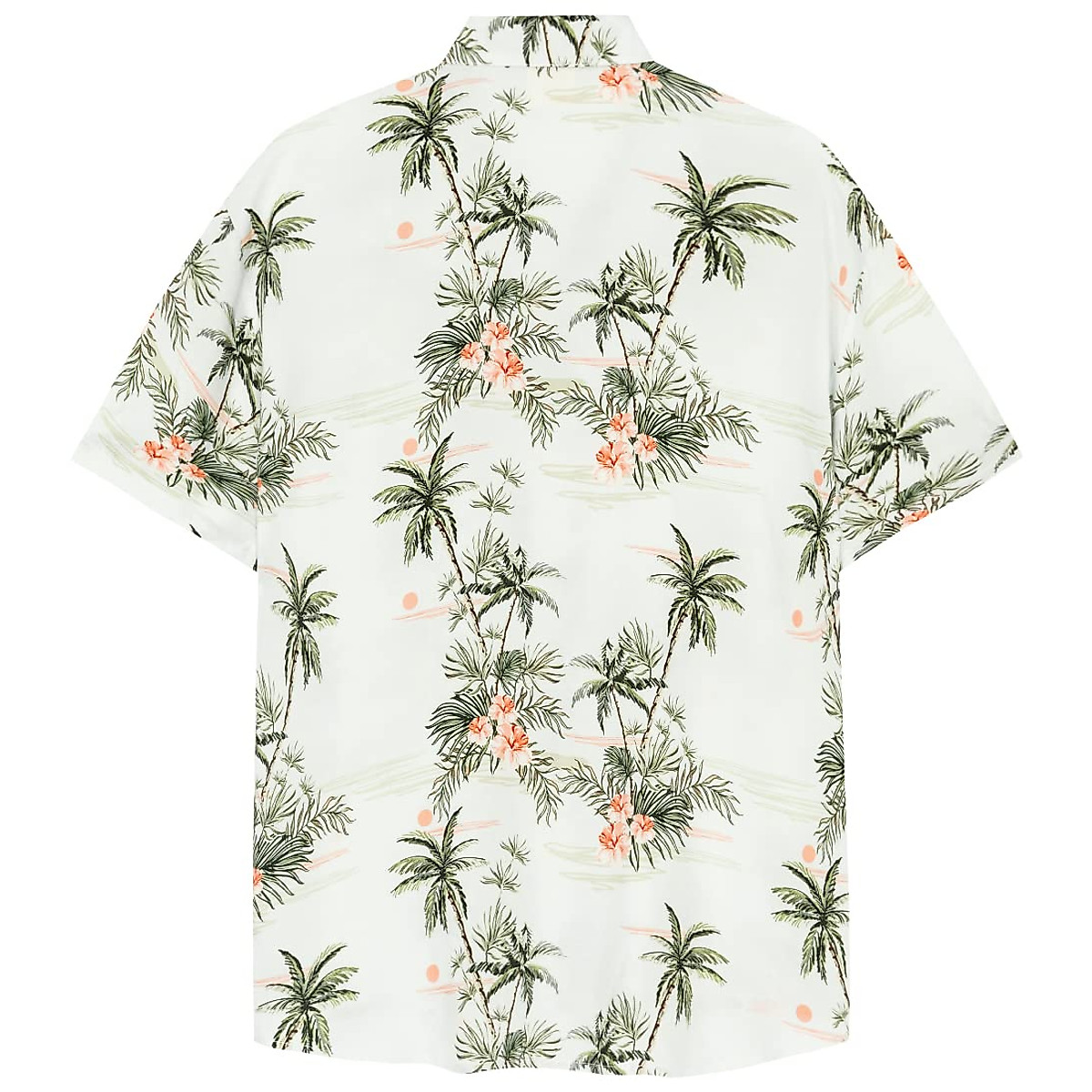 SURF CUZ Mens Hawaiian Shirts Short Sleeve Stretch Loose Fit Casual Aloha Shirt Vacation Mens Tropical Button Down Beach Shirts(White-Coconut Tree,Medium)
