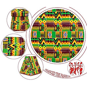 African Fabric Cotton Ankara Print Fabric 6 Yards for Party Dress