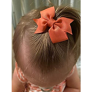CELLOT Baby Hair Clips 50Pcs Tiny 2" Hair Bows Fully Covered Barrettes Clips for Baby Girls Infants and Toddlers,25 Colors in Pairs