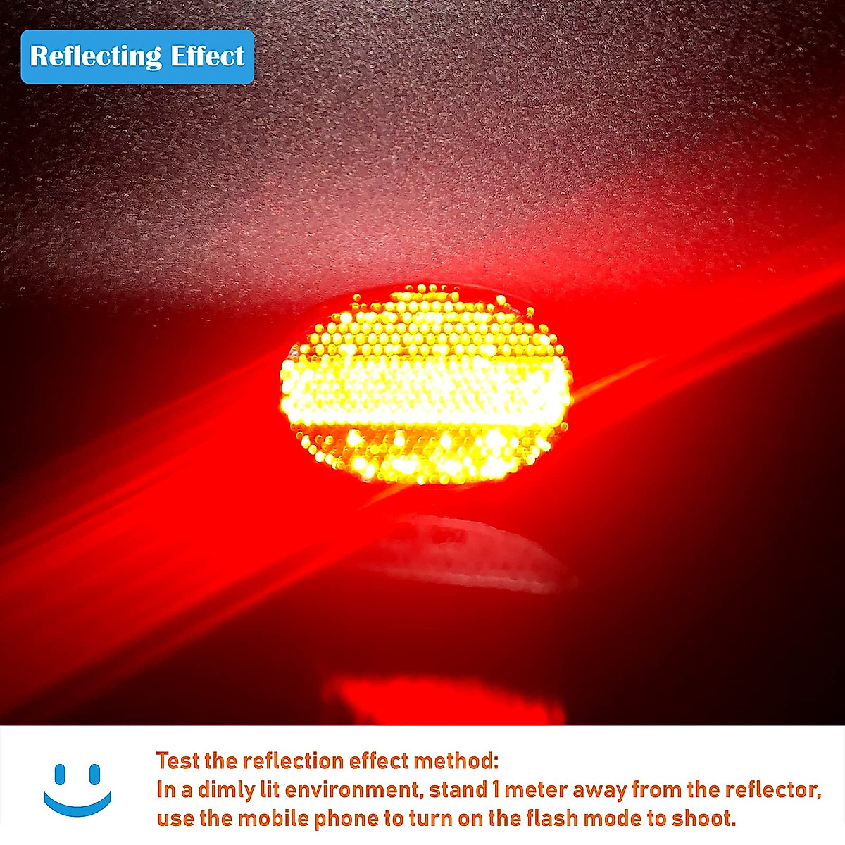 WELNENT Bicycle Rear Fender Reflector Oval CPSC/AS/BS/JIS/GB/T/CQC Warning Mudguard of Beach Cruiser Bikes