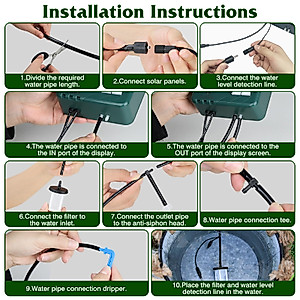 Solar Irrigation System with Automatic DIY Water Timer TRJZWA 2024 Latest Drip Irrigation System Kit for Garden,Balcony,Greenhouse,Garden Watering System Supports 15 Potted Plants with 15 Meter Hose