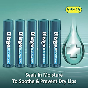 Blistex Medicated Lip Balm, 0.15 Ounce, Pack of 5 – Prevent Dryness & Chapping, SPF 15 Sun Protection, Seals in Moisture, Hydrating Lip Balm, Easy Glide Formula for Full Coverage