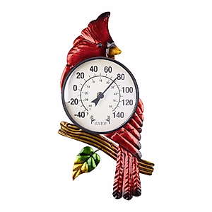 MUMTOP Indoor Outdoor Thermometer, Cardinal Large Number Wall Mounted Thermometer for Patio, Yard, Garden