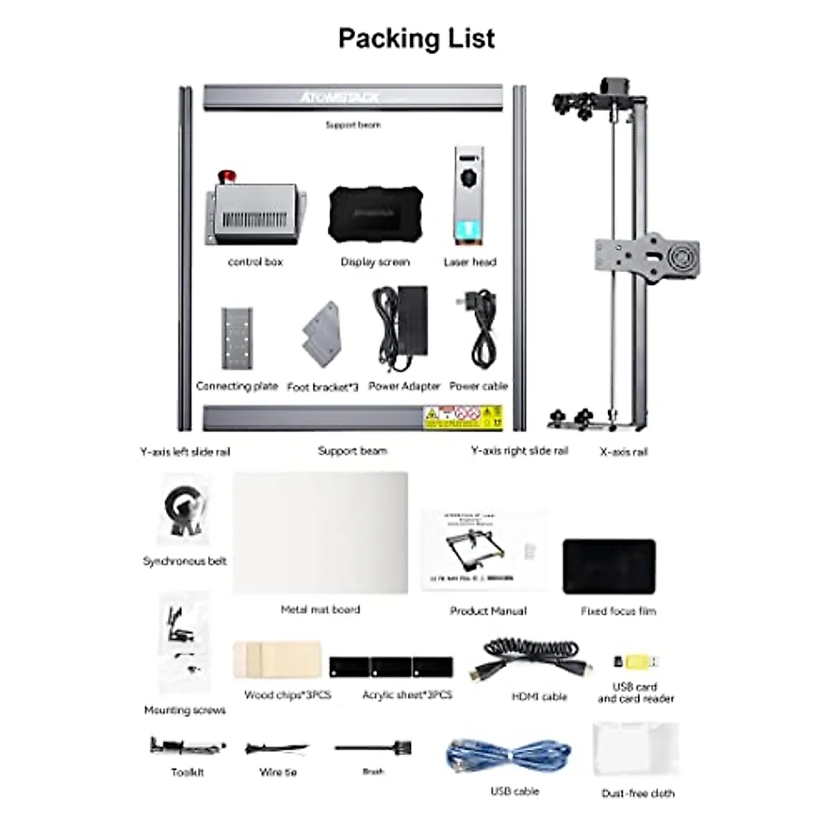 ATOMSTACK X7 Pro 50W Laser Engraver, Laser ingravor Cutter, 10W Output Power CNC Laser Engraver Cutting Machine, Eye Protection Fixed-Focus, DIY Laser Marking for Wood and Metal, 400x410mm