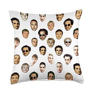 Backstreet Boys Official Backstreet Boys – Repeated Faces White Throw Pillow, 18x18, Multicolor