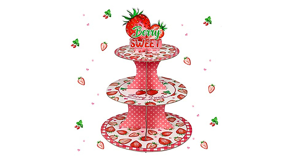 Delightful Strawberry Cupcake Stand for Birthday Parties