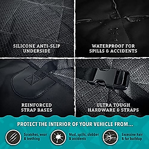 FrontPet Cargo Cover for Dogs, Water Resistant Pet Cargo Liner Dog Seat Cover Mat for SUVs Sedans Vans with Bumper Flap Protector, Non-Slip, Backseat Cover, Trunk Liner Universal Fit (X-Large/Black)