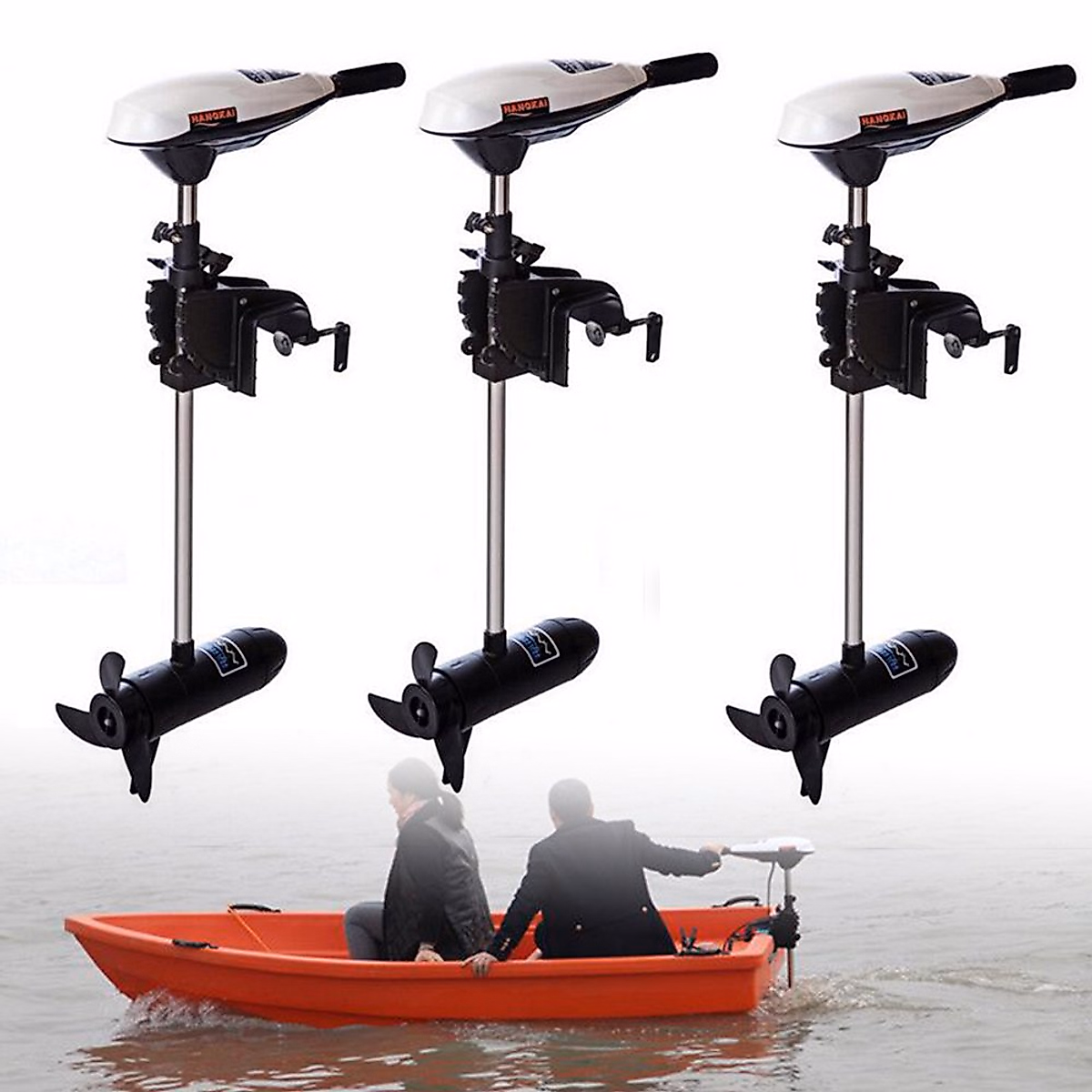 Electric Trolling Motor With 65 Lbs Thrust, Boat Fishing Motor w/Three-blade Propeller, Main Shaft Length & Angle Be Adjusted To Suit Speed Lower Noise For Kayak, Inflatable Fishing Boats