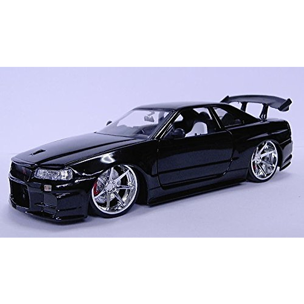 Jada 1:24 BIGTIME KUSTOMS NISSAN SKYLINE GT-R (BNR34) Jeidatoizu 1:24 scale Big Time Customs "Nissan Skyline GT-R (BNR34)" Nissan Black
