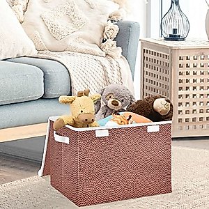 CaTaKu Football Game Storage Bins with Lids and Handles, Fabric Large Storage Container Cube Basket with Lid Decorative Storage Boxes for Organizing Clothes