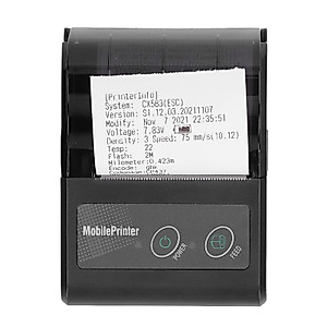 Luqeeg Portable Receipt Printer, Thermal Receipt Printer, 57mm Bluetooth Receipt Printer, USB Smartphone Control 200dpi Resolution Label Printer with 1 Roll Printer Paper, Support Android iOS