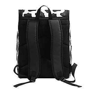 School Backpack Black and White Cow Print Travel Bag College Backpack Notebook Computer Backpack For Girls Boys Teen Adults