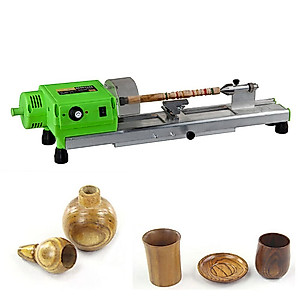 Onetuon Mini Wood Lathe Benchtop MICRO Woodturning Lathe Grinding Polishing Beads Drill Rotary Tool Set Variable Speed (Standard)