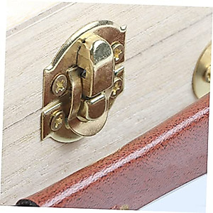 Ciieeo 1pc box Collection Clasp DIY Pigment Khaki Jewelry Locking Household Students Case Colored Trunks Projects Painting Natural Delicate Storage Stash Wood Supplies Empty Lid Artist