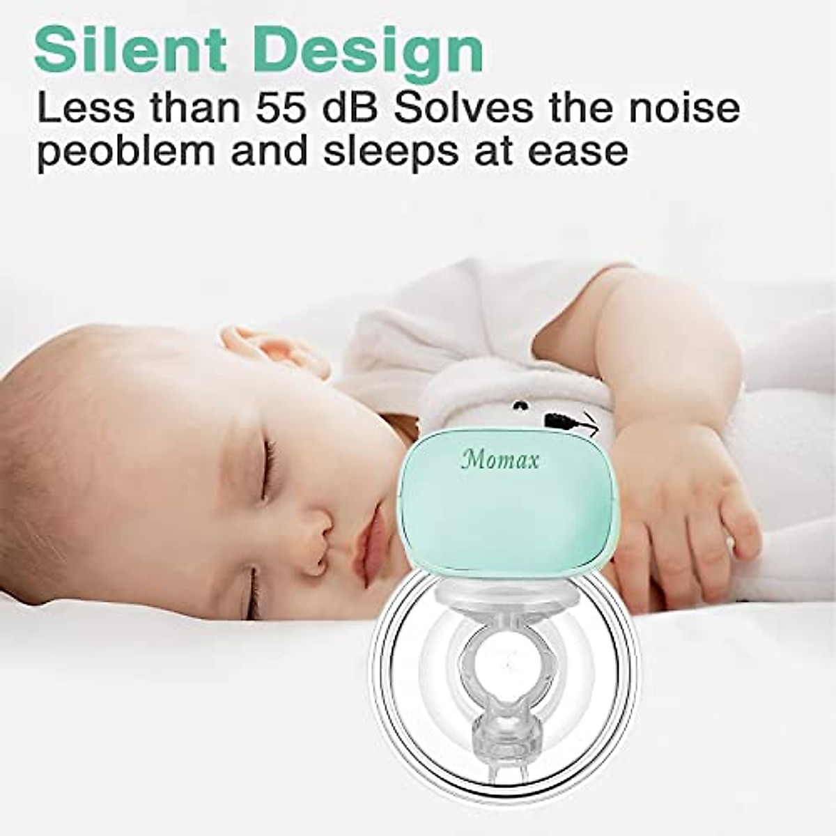 Hands Free Breast Pump - Wearable Breast Pump Electric,Portable Breast Milk Extractor & Collector, Silicone Breastfeeding Pumps,2 Modes 5 Adjustable Levels Rechargable Wireless Milk Pump for New Mom