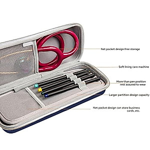 OTDOGUO Stethoscope Storage Box EVA Portable Travel Carrying Case with Mesh Bag, Hard Drive,Pen,Medical Organizer Blue