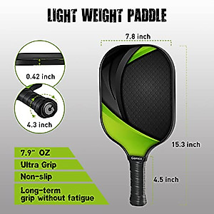 Pickleball Paddles GRM by Gonex , Pickleball Set of 2, USAPA Graphite Pickleball Racket, Lightweight Pickle Balls Equipment with 4 Balls and Portable Carry Bag