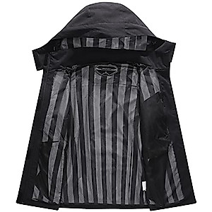 OTU Women's Waterproof Rain Jacket Lightweight Hooded Raincoat for Hiking Travel Outdoor Black M