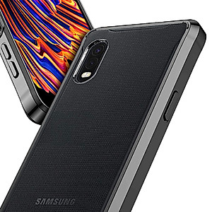 CASEVASN Samsung Galaxy Xcover Pro Case, [Shock-Absorption] Air Hybrid Defender Shockproof Anti-Drop Crystal TPU Bumper + [Clear] Hard Back Protective Case for Galaxy Xcover Pro -Black