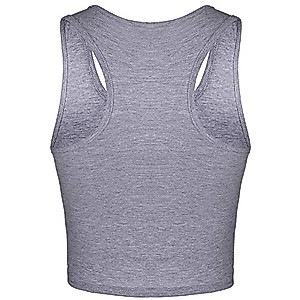 Boao 4 Pieces Basic Crop Tank Tops Sleeveless Racerback Crop Top for Women(Black, White, Dark Grey, Navy Blue,Small)