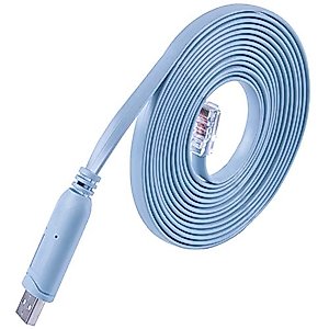 12FT Network Equipment Console Cable Compatible with Cisco/Juniper/NETGEAR/Ubiquity/LINKSYS/TP-Link Routers, Switches and Firewall Equipment,USB to RJ45 RS232 Console Cable