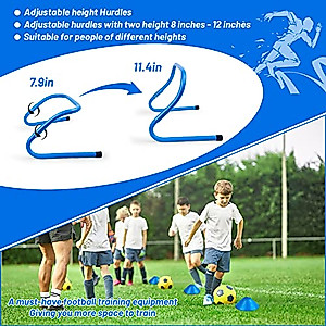 Eazy2hD Speed Agility Training Set,Speed Training Equipment Kit with 20ft Agility Ladders,12 Disc Soccer Cones, 4 Adjustable Agility Hurdles,1 Running Parachute, 5 Resistance Bands, 1 Jump Rope