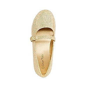 DREAM PAIRS Girls KFA220 Mary Jane Ballet Flat Dress Shoes Gold Size 2 Little Kid