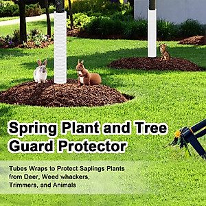 Corrugated Tree Guards, 2pcs Rigid PP Tree Trunk Protectors, Tree Bark Protector Sleeve Plant Guard Tube Wraps to Protect Bark, Tree Seedlings Tubes, Saplings Plants from Deer,Rodents, Mowers,Trimmers