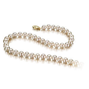 White 5.5-6mm AAA Quality Freshwater Cultured Pearl Necklace for Women-23 in Matinee Length