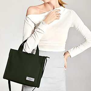 KALIDI Tote Bag Women Crossbody Bag Fashion Corduroy Tote Handbag Casual Hobo Shoulder bag with Zipper Pockets