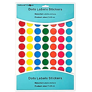 PARLAIM 7 Color 3/4 Inch Round Color-Coding Label Stickers, Color Coded Dots for Classroom Office Art DIY Yard Sale Stickers-1050PCS