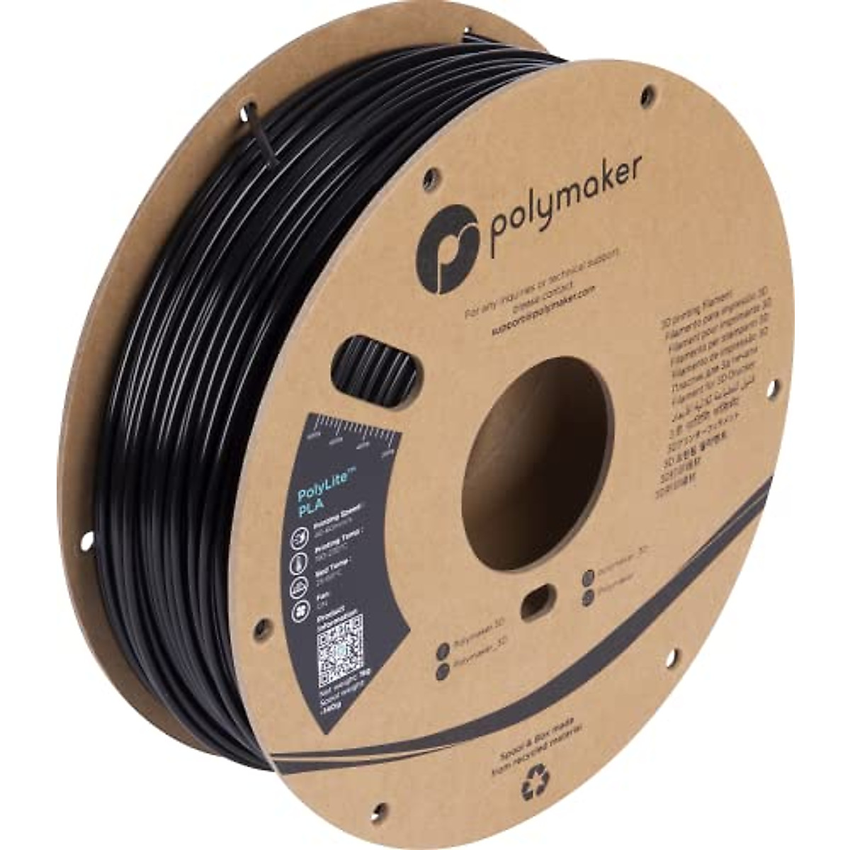 2.85mm(3mm) PLA Filament 2.85mm, 1kg High Rigidity Black PLA 2.85 - Polymaker PolyLite PLA 3D Printer Filament Black, Print with 2.85mm Openning 3D Printers Only