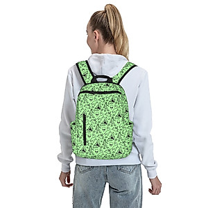 SWEET TANG Backpack Travel, Work Bookbag Aliens Savage Dinosaurs Green Casual Daypacks with Water Bottle Pocket
