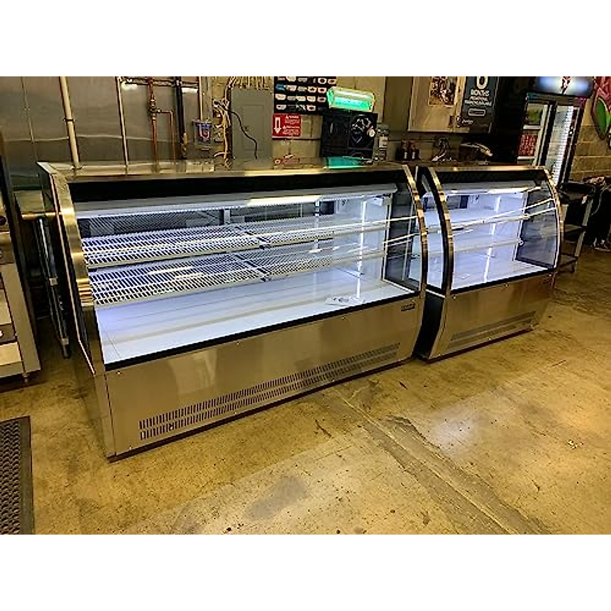 EMKK 18 Cu.Ft. 47.2''L Commercial Countertop Refrigerator, Display Refrigerator Pastry Display Case w/LED Lighting Automatic Defrosting Air-cooling Rear Sliding Door for Cafe Restaurant, ETL Certified