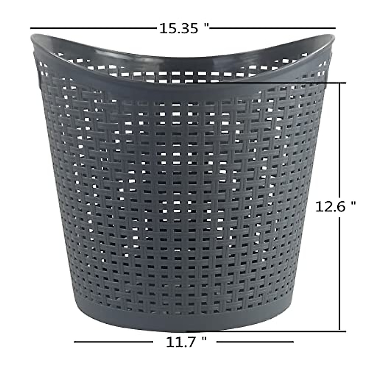 Zerdyne 6-Pack Large Storage Basket, 30 L Plastic Laundry Hamper/Laundry Basket, Gray