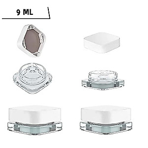 Green Canamaster 90 Pack of 9ml Square Glass Jars with Child Resistant White Lids - Ideal for Storing Concentrates and Other Small Items Safely