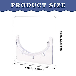 80mm Adhesive Shower Curtain Rod Holder 6PCS Large Shower Curtain Tension Rod Holders for Wall No Drilling Bathroom Shower Curtain Mount Holder Brackets