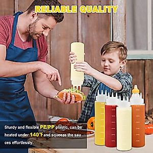 4Pack 23oz Plastic Squeeze Squirt Condiment Bottles Sauce Squeeze Bottles for Electric Sauce Warmer