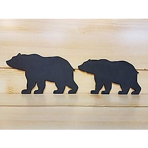 Black Bear Family - Bear Wall Art - Bear Woodwork - Wooden Bear Silhouette - Bear Family Art - Bear Family of 5 - Animal Art