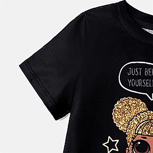 L.O.L. Surprise! Toddler Kids Girls Outfits Girls Shortsleeve Tops Tee Tshirt and Shorts Set Black 4-5 Years