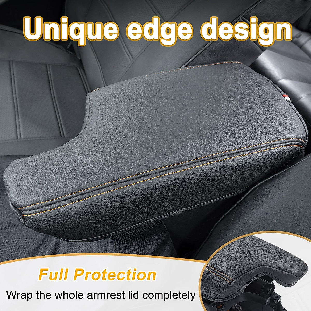 PIMCAR Premium Full Center Console Cover Compatible with 2018-2023 Subaru Crosstrek & 2017-2023 Subaru Impreza Middle Armrest Cushion Accessories PU Leather Wrap The Whole Armrest Lid Completely