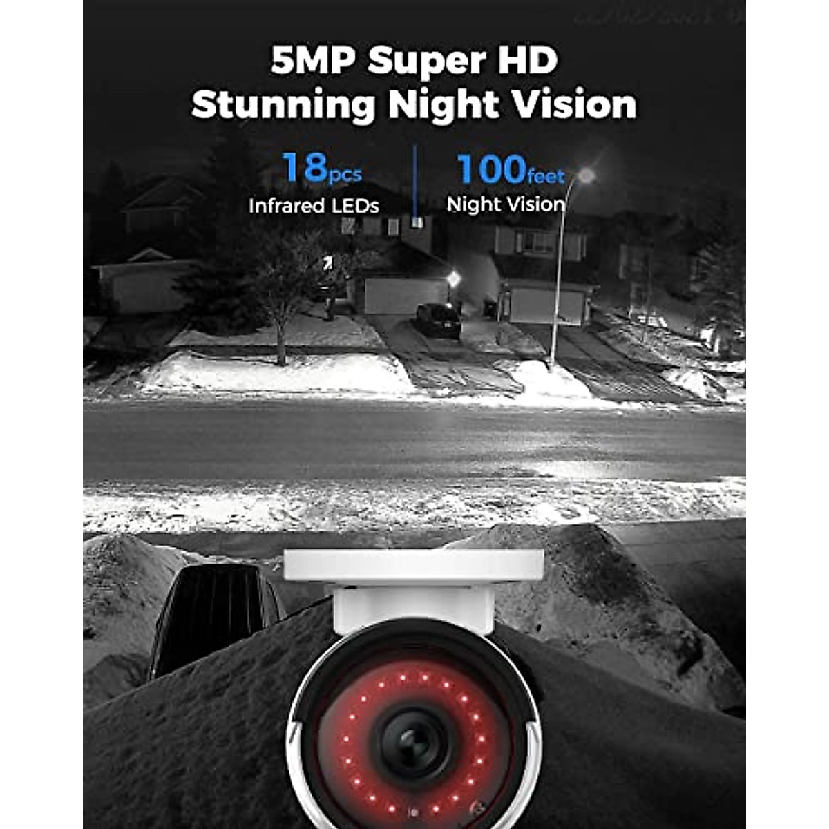 REOLINK 8CH 5MP Home Security Camera System, 6pcs Wired 5MP Outdoor PoE IP Cameras with Person Vehicle Detection, 8MP 8CH NVR with 2TB HDD for 24-7 Recording, RLK8-410B6-5MP