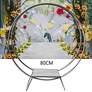 LOYALHEARTDY Wedding Arch Cake Stand Metal Flower Stand Cupcake Holders Stand Dessert Display Decorative Background Wedding Reception Events Party Decorations (80CM/Silver-B)