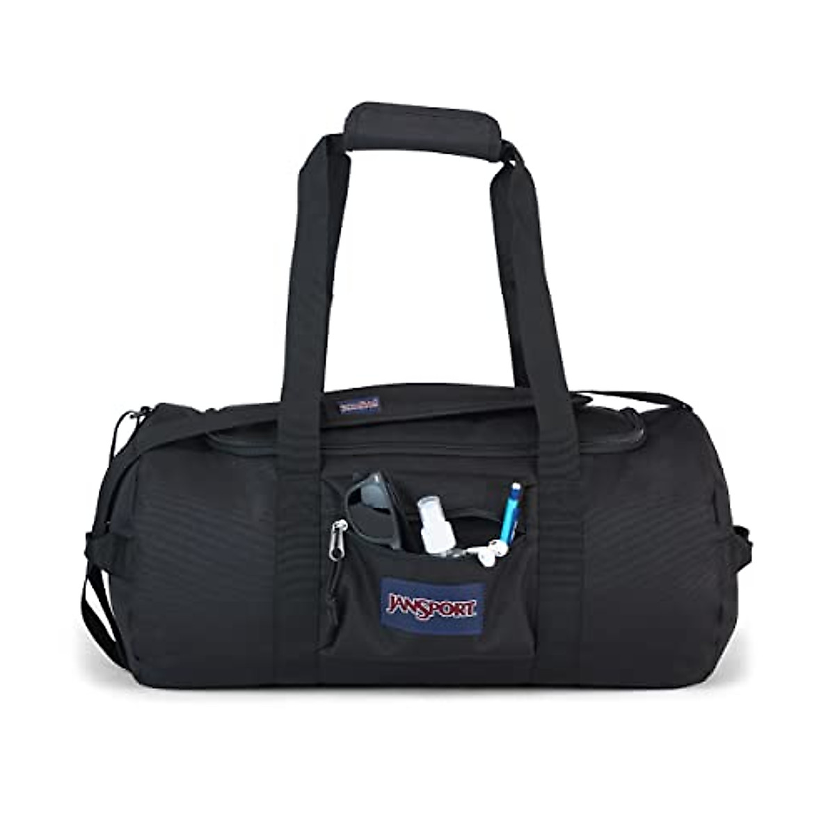 JanSport SuperBreak Away Duffel - Recycled Polyester Travel or Gym Bag, Durable Weekender with Front Utility Pocket & Side Grab Handles, 40L, Black