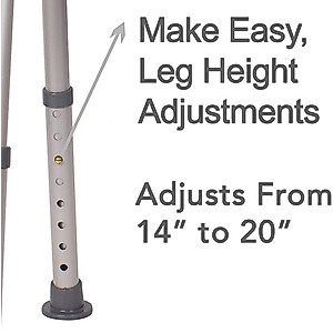 Carex Adjustable Shower Stool, Shower Chair for Inside Shower, Bath and Shower Seat – Aluminum Bath Seat - Shower Chair with Handle, 300lb Weight Capacity