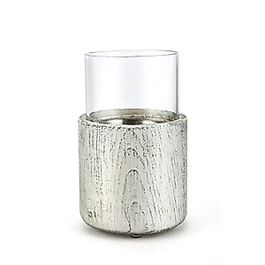 Home Zone Living Concrete Portable Tabletop Round 4.7" Mini Fire Pit Bowl, Wick Included, Indoor, Outdoor Use, Patio, Deck, Balcony Safe, Ethanol Alcohol, Smokeless, Long Burning, Fireplace, Soot Free