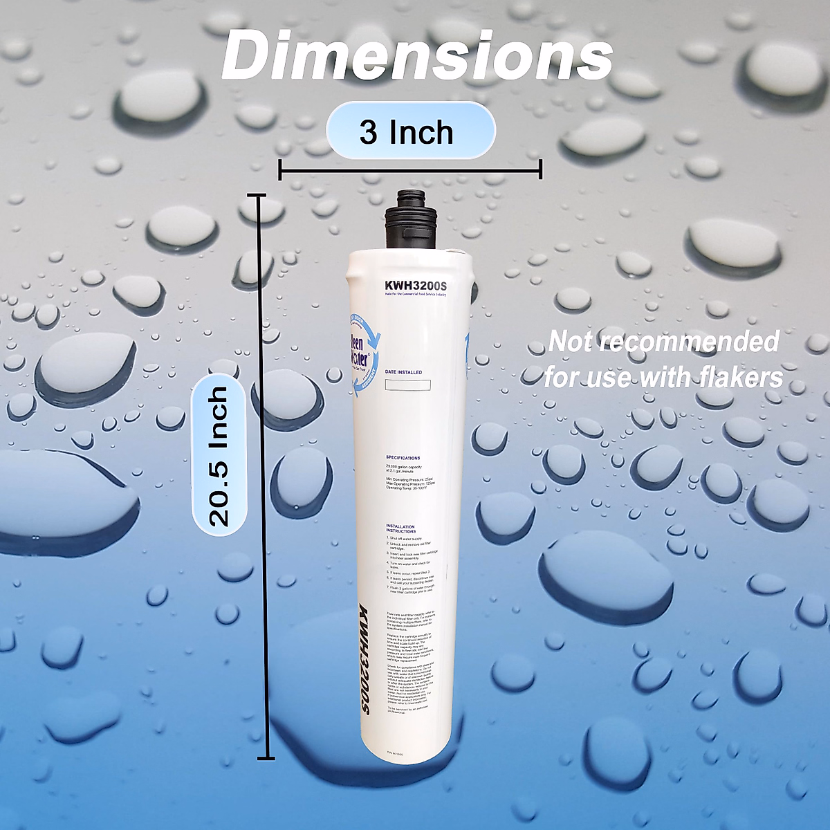 KleenWater KWH3200S Compatible with Hoshizaki 4HC-H H9655-11 Commercial Water Filter