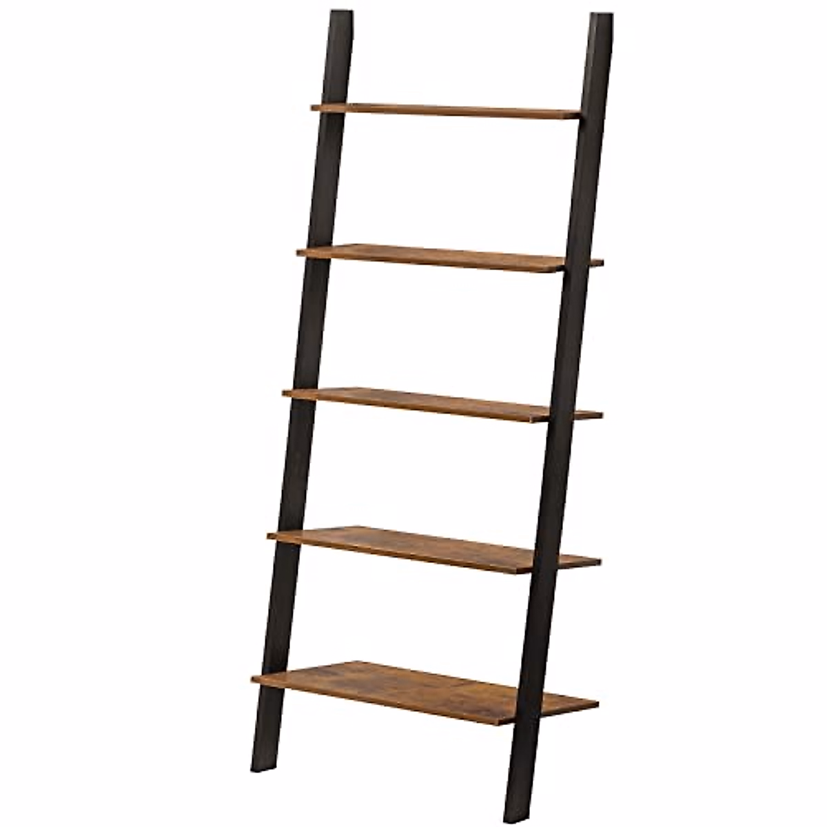 Iwell Ladder Shelf, Ladder Bookshelf, 5-Tier Ladder Bookshelf for Living Room, Office, Rustic Brown