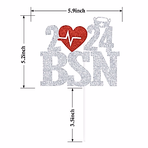 2024 BSN Cake Topper, Nurse Décor, Congrats Nurse, Medical Nursing School Graduation Party Decorations Supplies