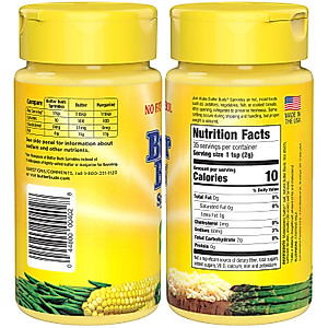 Butter Buds Sprinkles Butter Flavored Granules - Low Calorie, Fat-Free Butter Spray Alternative for Healthy Snacks and Meals, Lightly Salted Butter Popcorn Seasoning, 2.5 Oz (Pack of 3)